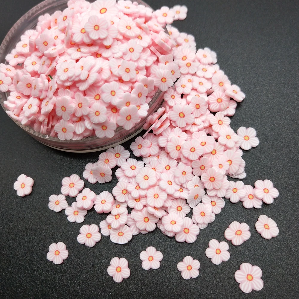 20g Pink Daisy Flower Polymer Clay Colorful For Diy Crafts Tiny Cute ...
