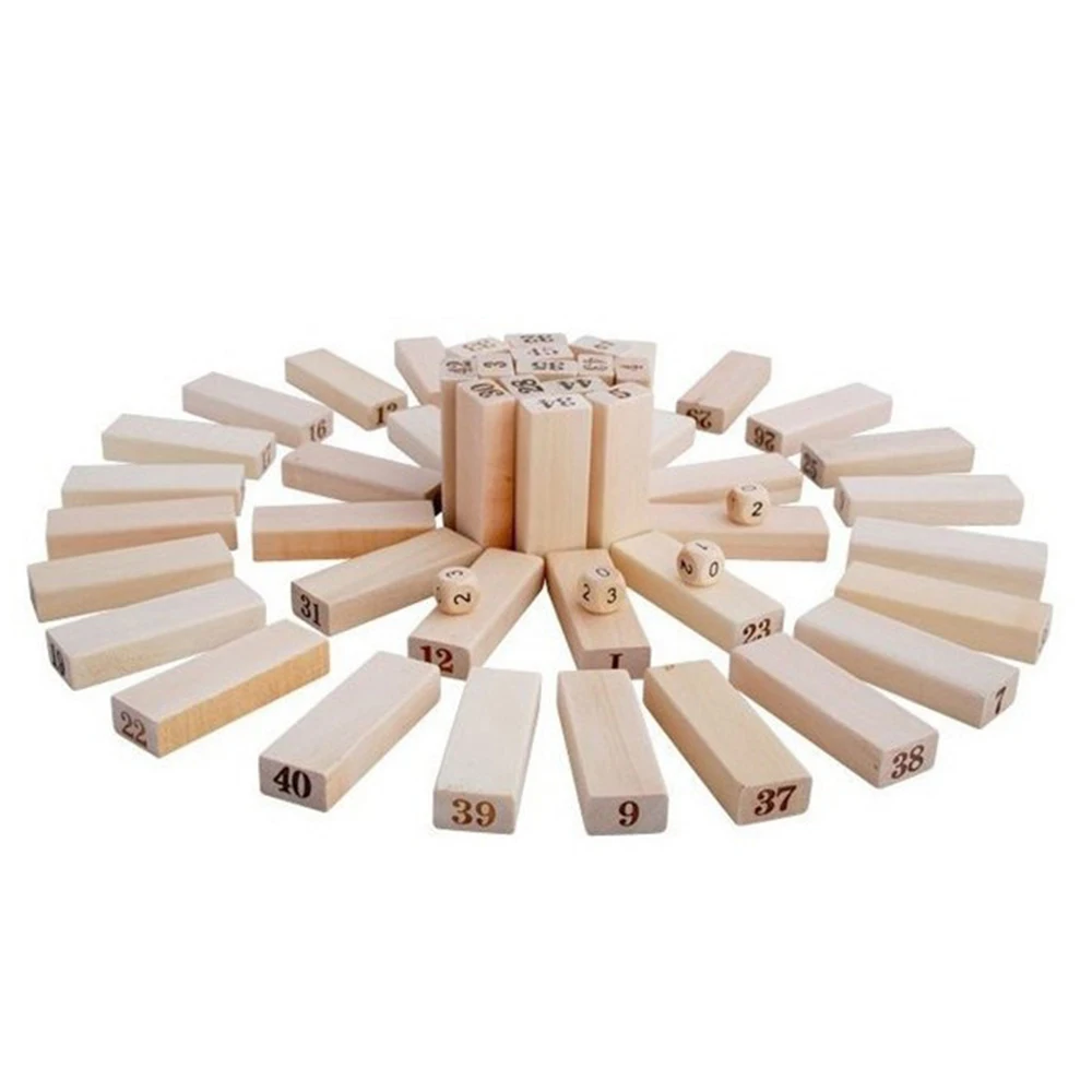 54pcs/Set Creative Kids Digital Layer Stacking Log Blocks Puzzle Toy ...
