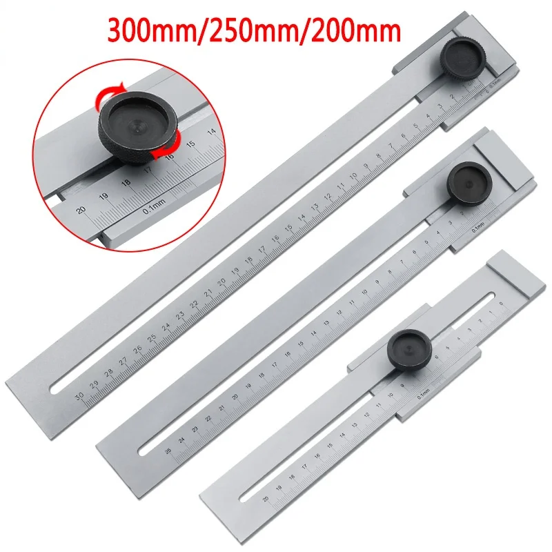 Stainless Steel Marking Ruler Ruler 200mm 250mm 300mm Screw Cutting ...