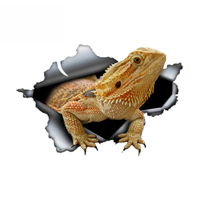 SZWL-Reflective-Bearded-Dragon-Car-Sticker-Torn-Metal-Decal-Sunscreen ...