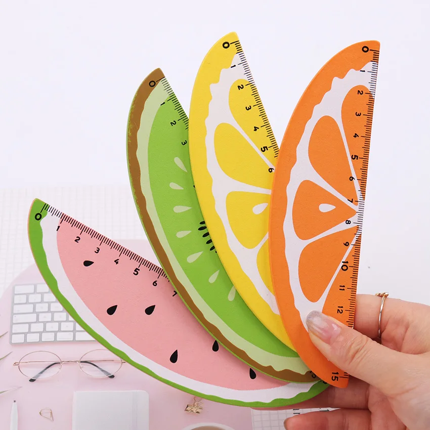 15cm Creative Cartoon Cute Fruit Straight Ruler Office Measuring Ruler ...