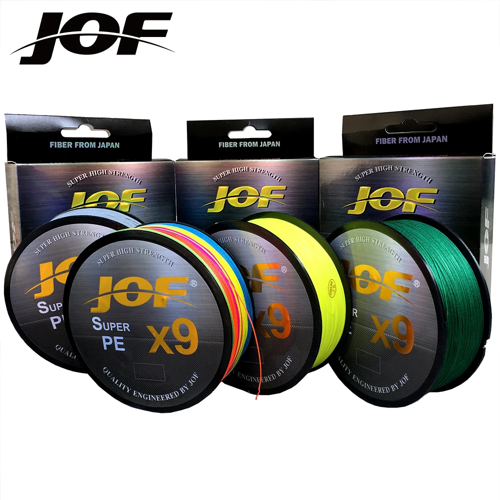 JOF 9 Weaves Fishing Line 500M 300M 100M 9 가닥 낚시 줄 멀티 필라멘트 PE 라인 20 24 ...