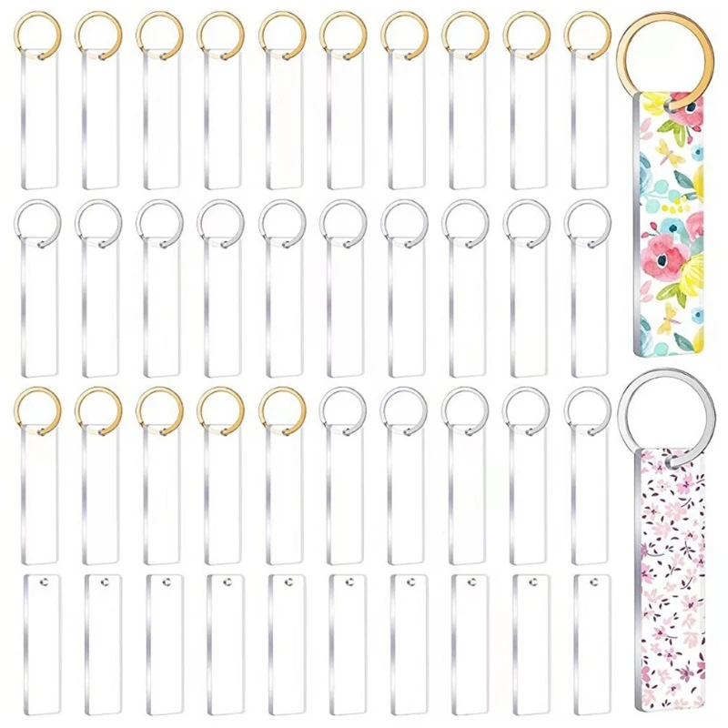 40Pieces Blanks Song Key Chain Acrylic Keychains Blank Acrylic ...