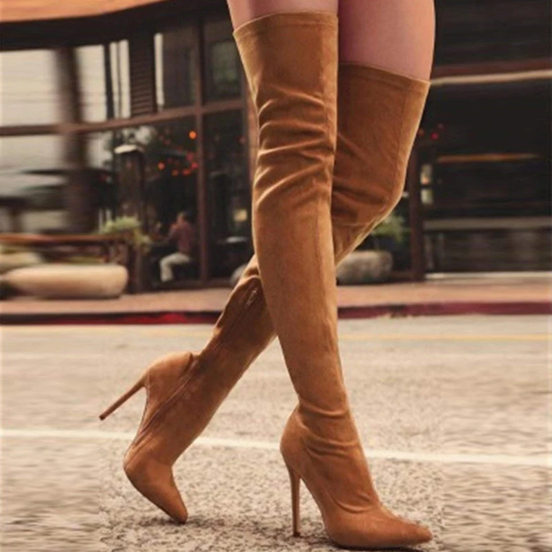 Royal Blue Suede Thigh High Boots | Red Boots Knee High | Womens Thigh ...