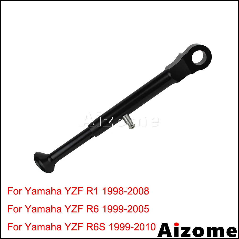 Motorcycle Black Side Stand For Yamaha Yzf R1 R6 R6s Adjustable ...