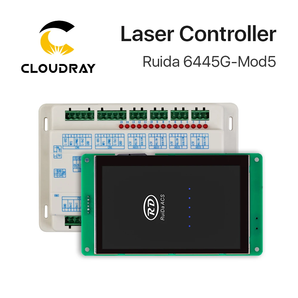 Clouday New Arrival Co2 Laser Controller Ruida 6445g-mod5 Touch Screen Diy Panel Button Rdworks ...