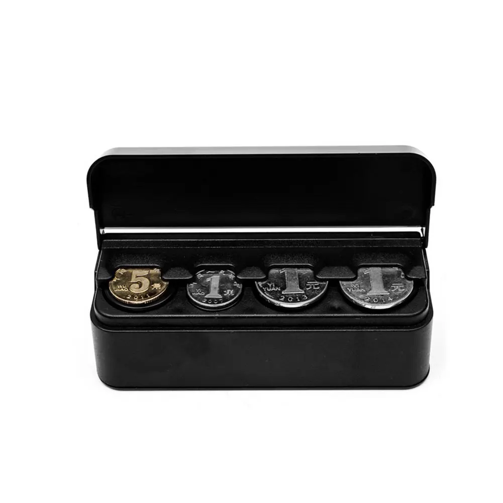 Coin Case Storage Box Classic Black Premium Plastic Coins Container ...