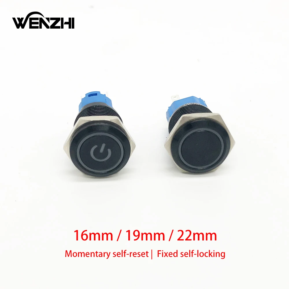 Black-Metal-Start-Stop-Push-Button-Power-12-V-Volt-Led-Connected-Switch ...