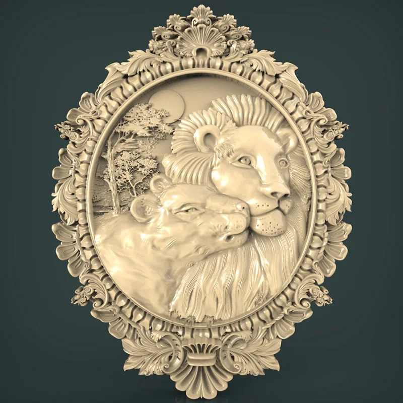 Relief Artcam VCarve Aspire Lion Crown Cutt3D Carving Machine 3D Stl ...
