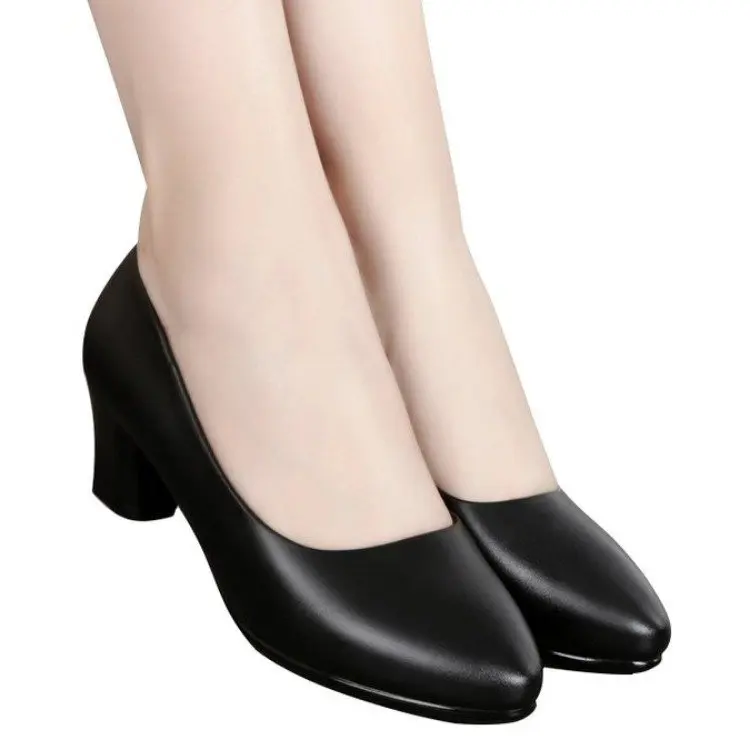 Office Ladies Pumps Woman Dress Shoes Pointed Toe Silver Heels Basic ...