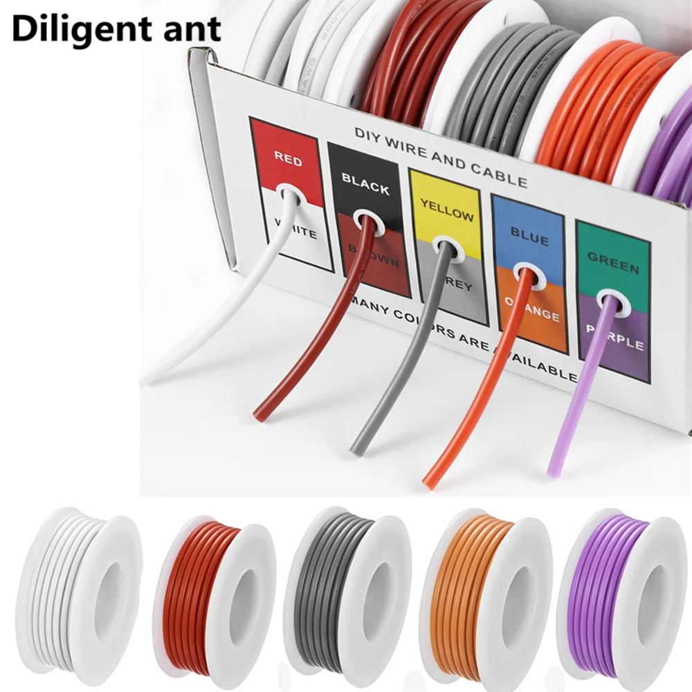 DIY high quality flexible silicone wire and cable 5 colors in a box ...