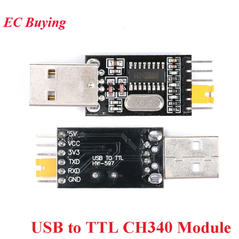 USB-to-TTL-Converter-UART-Module-CH340G-CH340-3-3V-5V-Switch-STC ...