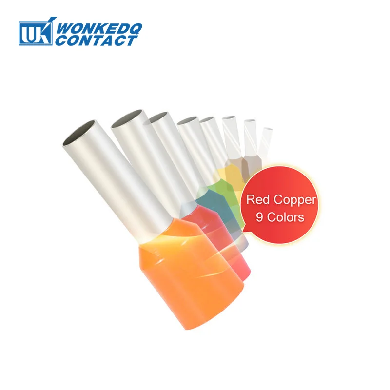 1000Pcs-E0308-Ferrule-Terminal-Block-Red-Copper-0-25-0-3mm-Cross-Wire ...