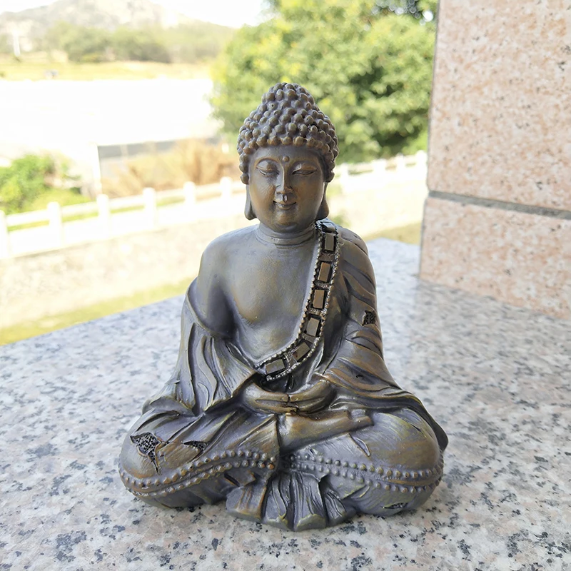 Stone Color Buddha Statue Home Decor Resin Big Feng Shui Meditation ...