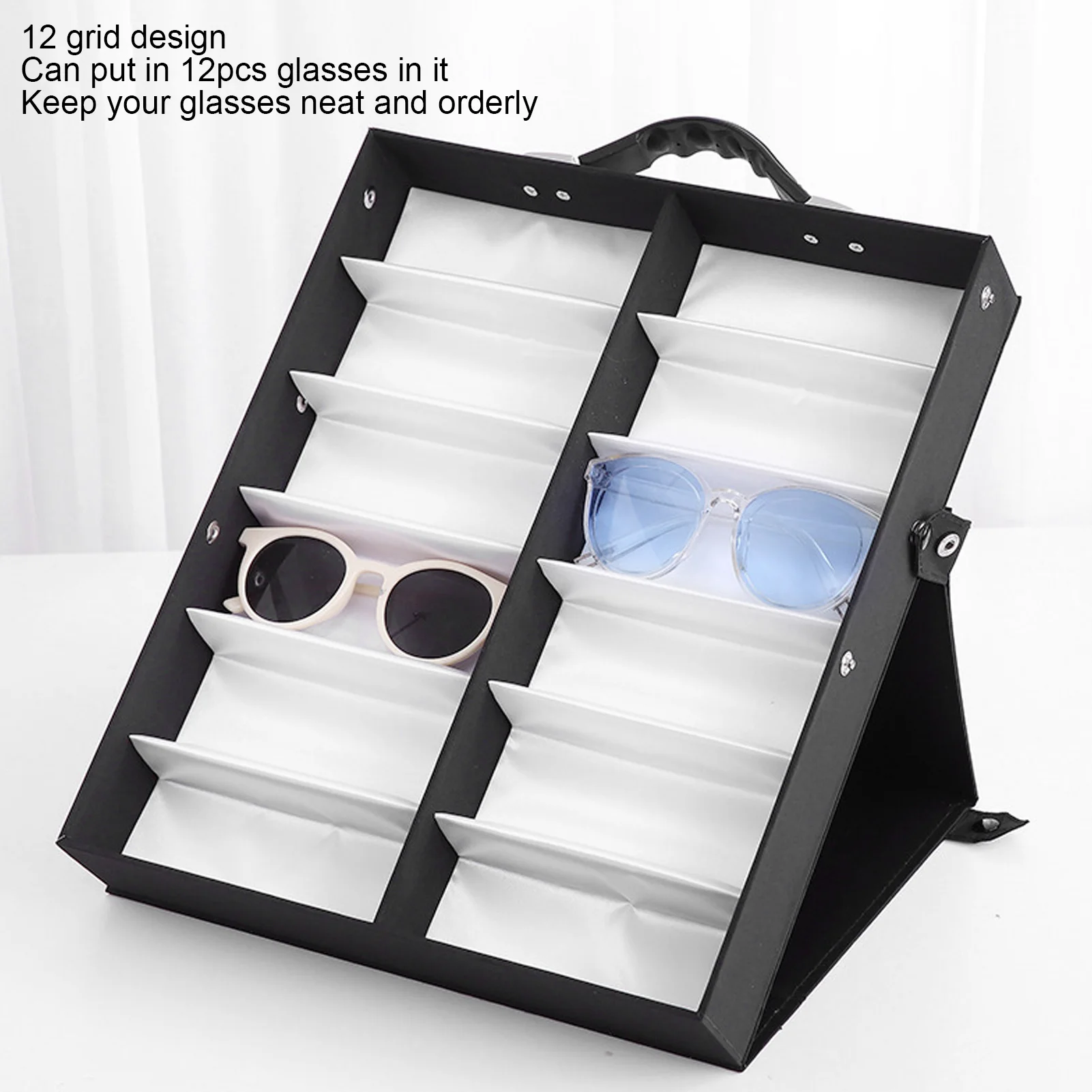 18Grids Modern Foldable Eyeglass Storage Box Sunglasses Eyeglasses ...