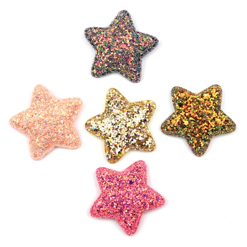 20Pcs-5cm-Glitters-Star-Shape-Shiny-Padded-Appliques-for-Kids-Hair-Clip ...