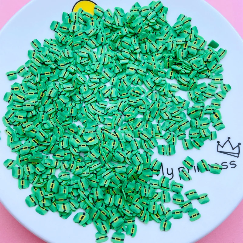 50g/Lot Hot Selling Polymer Clay Green Lucky Leaf Slice, Cute Hat ...