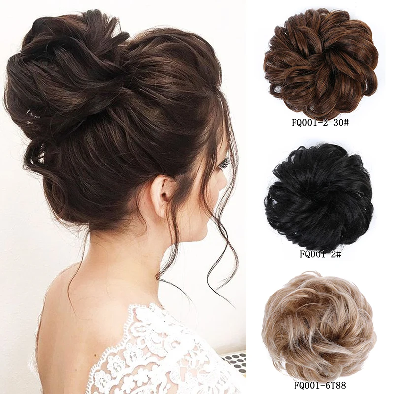 Pageup Feminine Hair Accessorssynthetic Elastic Bundle Curly Bunn Hair ...