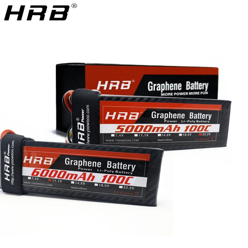 HRB Graphene 3S Lipo Battery 11.1V 5000mah 6000mah 4000mah 3800mah 3000mah 2S 7.4V 4S 14.8V 5S ...