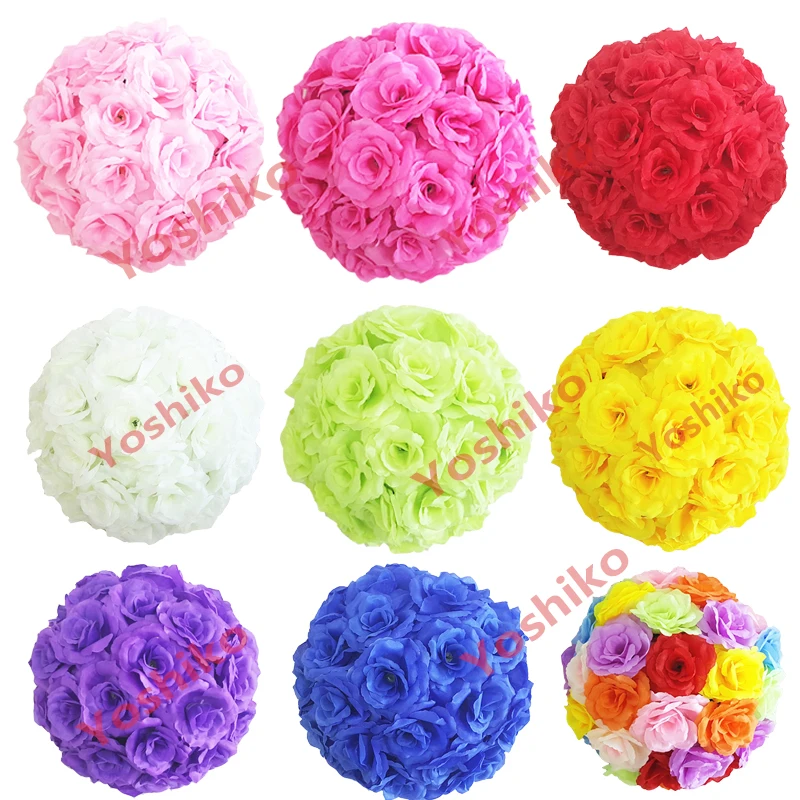 1pc Home Diy Decor Flower Ball Centerpieces Silk Rose Wedding Kissing ...