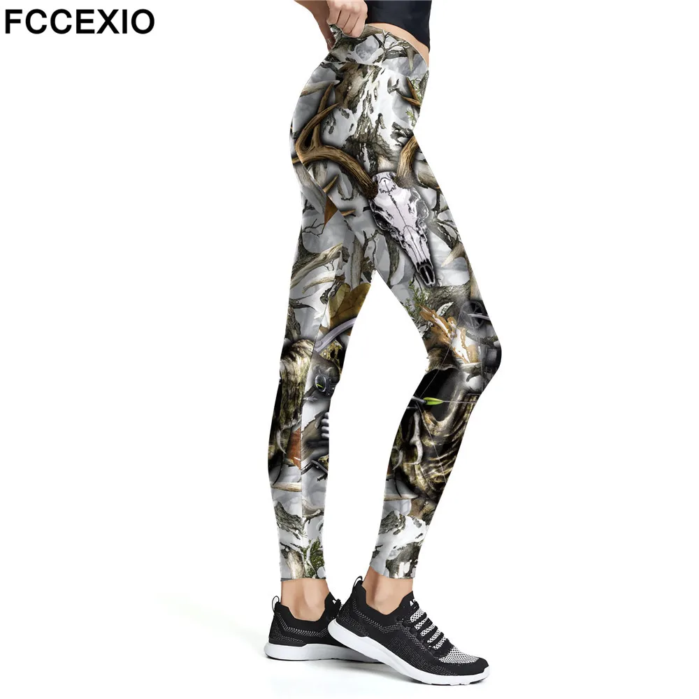 Fccexio New Hunting Style Leggings For Women High Waist Fitness Pants