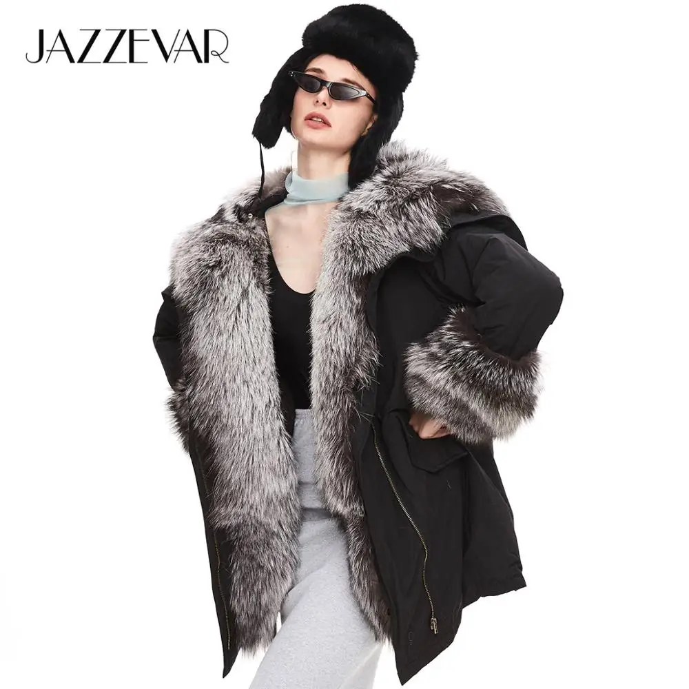 JAZZEVAR Зимнее новое поступление женское пальто топ черный цвет ...