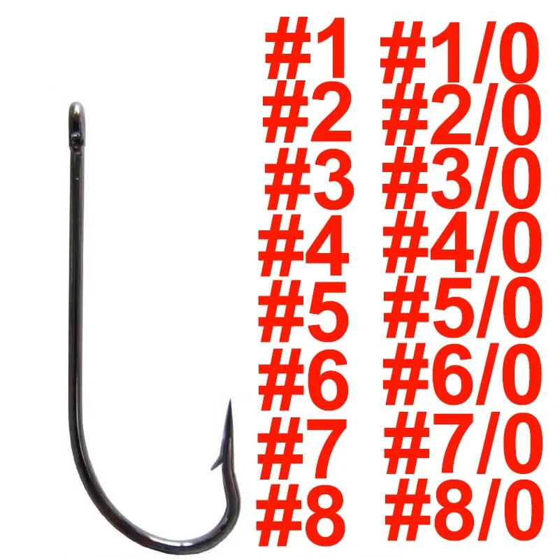 20 Pcs Long Shank Barbed Fishhook for Carp, Big Jig Fishing Hook, #1-#8 ...