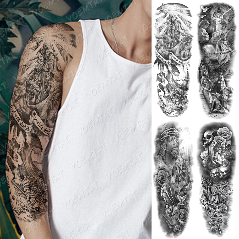 Heaven And Hell Sleeve Tattoo Designs