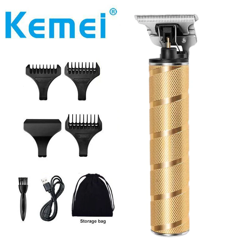 Kemei cortadora de pelo eléctrica con cabezal de aceite, cortadora de grabado, afeitadora ...