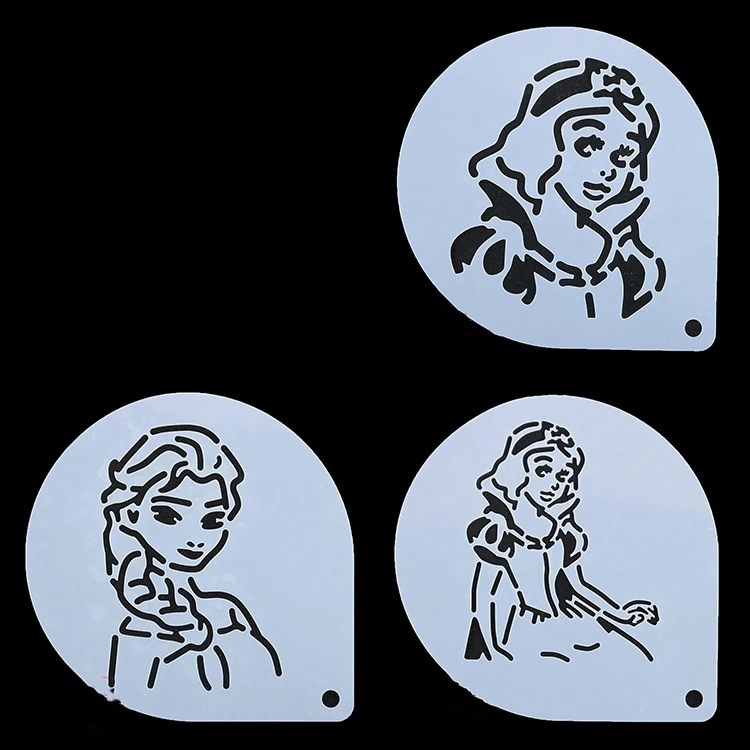 5pcs Disney Frozen Elsa Snow White Cake Stencils Flower Spray Stencils ...