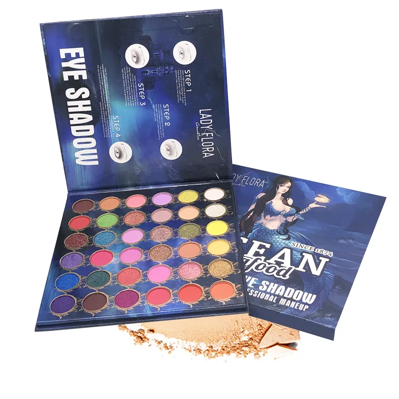 Charm Beauty Glazed 36 colors Eyeshadow Pallete Blue Mermaid Eye Makeup ...