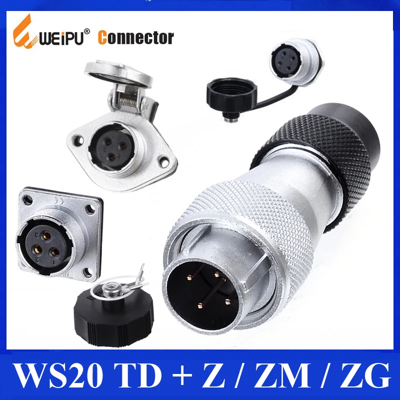 Original Weipu WS20 Connector TD + Z ZM ZG 2 3 4 5 6 7 9 12 PinชายTDท่อพลาสติกปลั๊กสแควร์หน้า ...