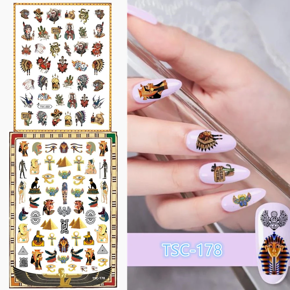 Newest Tsc-178 Tsc Sereis Egypt Pyramid 3d Nail Art Sticker Nail Decal ...