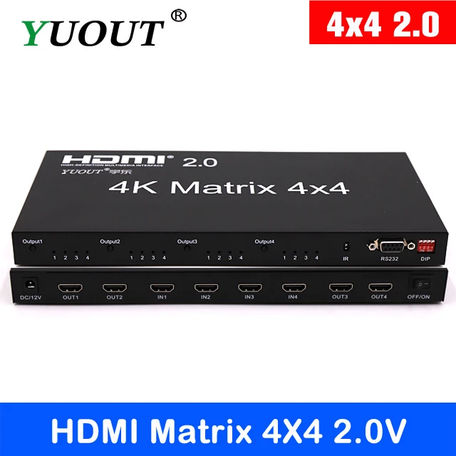 High performance HDMI matrix 4X4 HDMI1.4V 3D,RS232 with Remote control ...