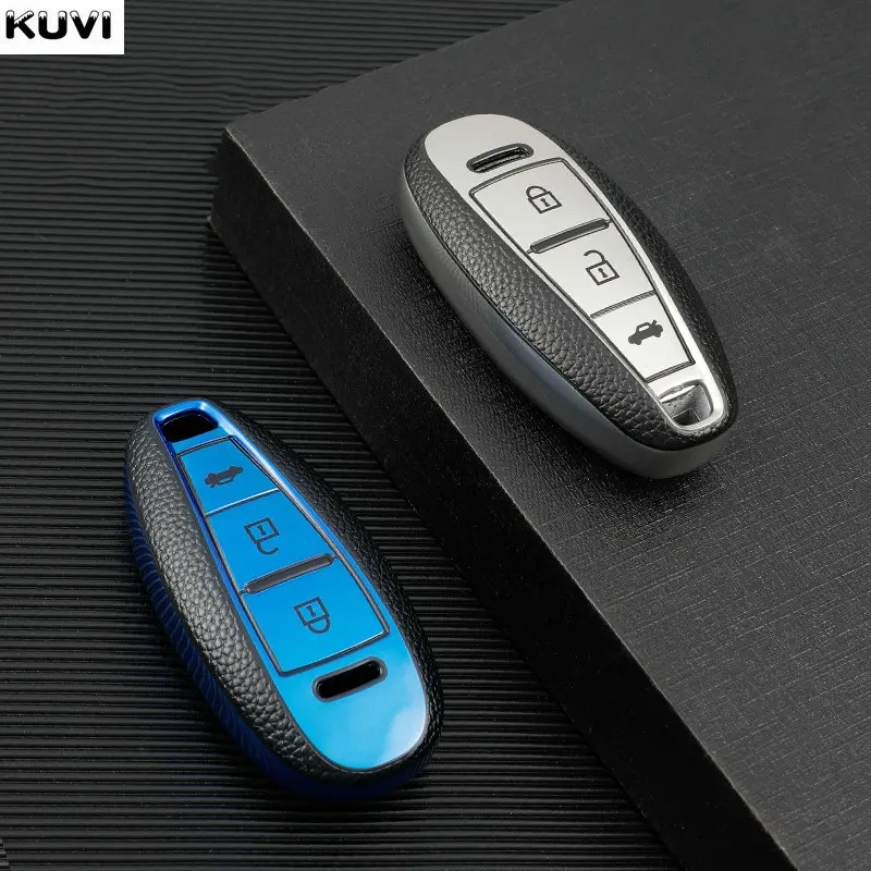 Leather-TPU-Car-Key-Case-Cover-Shell-Fob-For-Suzuki-Vitara-Swift-Ignis ...