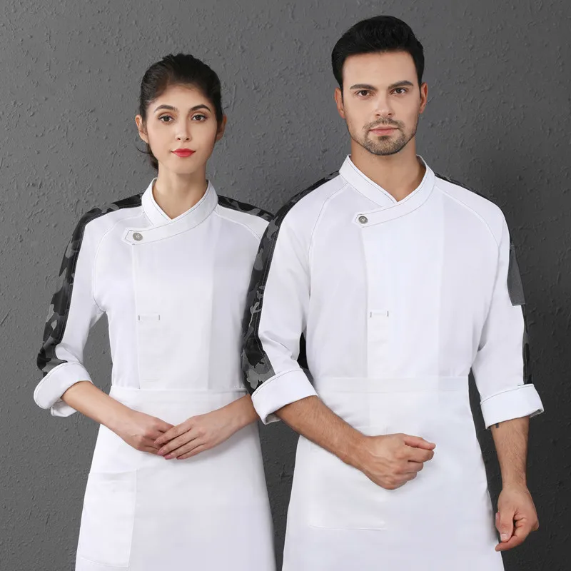 High Quality Stitching Camouflage Chef Jacket Unisex Long Sleeve ...