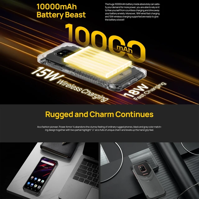 Ulefone Power Armor 14 IP69K Rugged Phone Android 11 Mobile Helio G35 ...