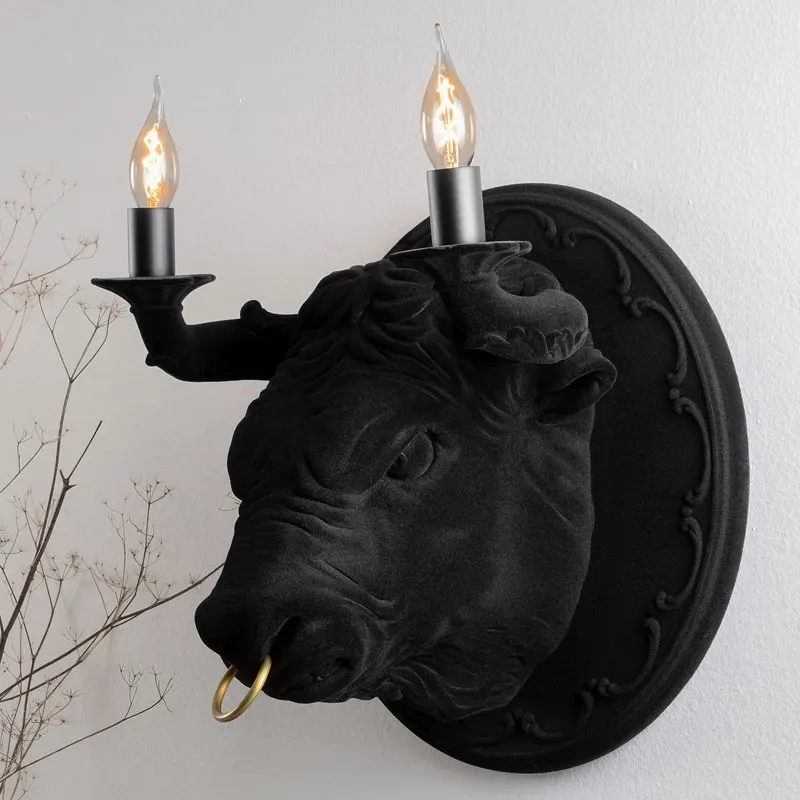 Resin-Bull-Head-Wall-Lamp-for-Living-Room-Study-Resin-Animal-Wall ...