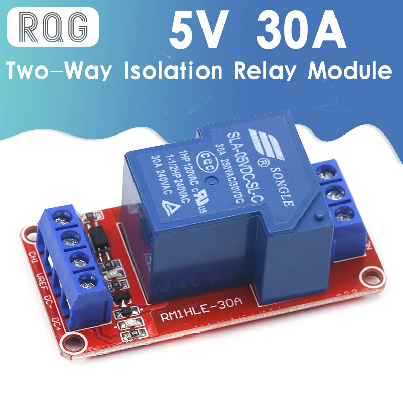 1PCS 5V 30A Two way isolation relay module High/low level trigger 5V ...