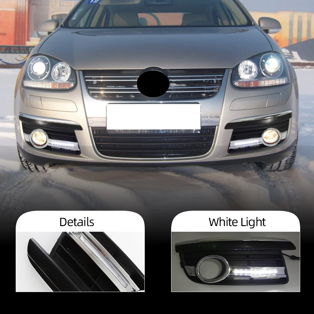 2PCS-DRL-For-VW-Jetta-5-A5-MK5-Sagitar-2005-2006-2007-2008-2009-2010 ...