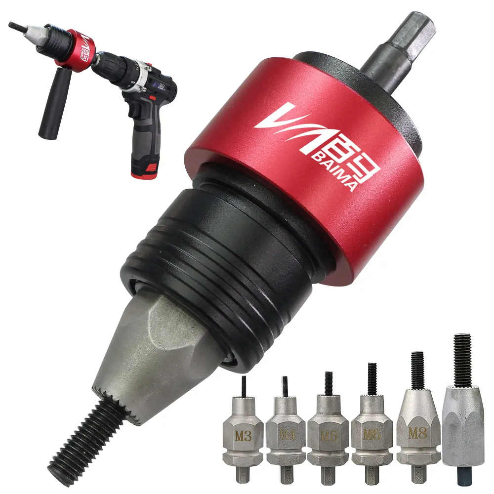 BAIMA Hand Rivet Nut Gun Insert Threaded Mandrels Manual Riveters Nut