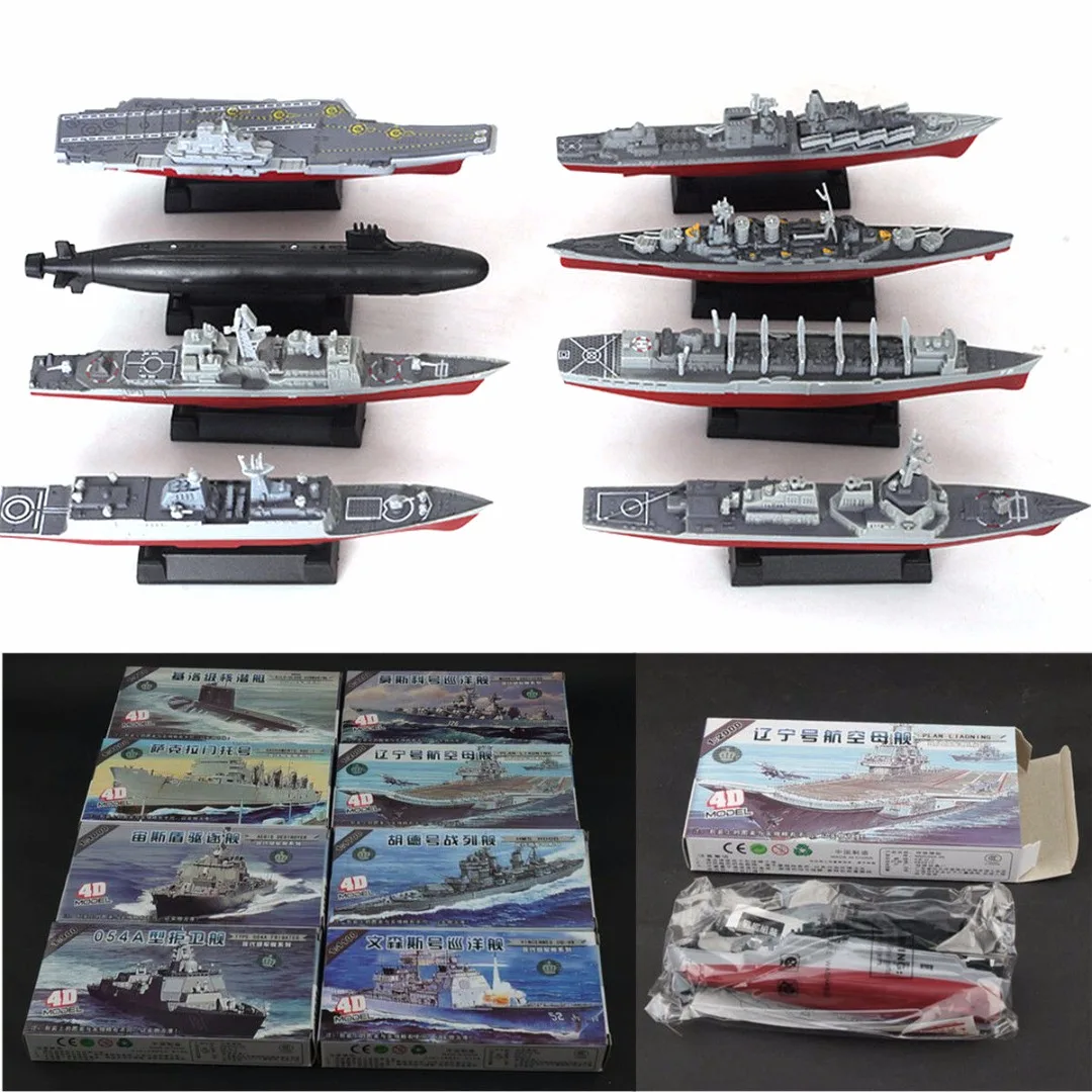 New-8Pcs-4D-Assembled-Battleship-Aircraft-Carrier-Submarine-Warship ...