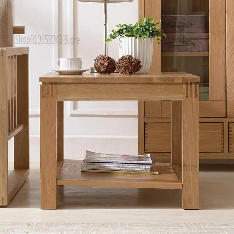 Wooden Oak Low Square Coffee Table