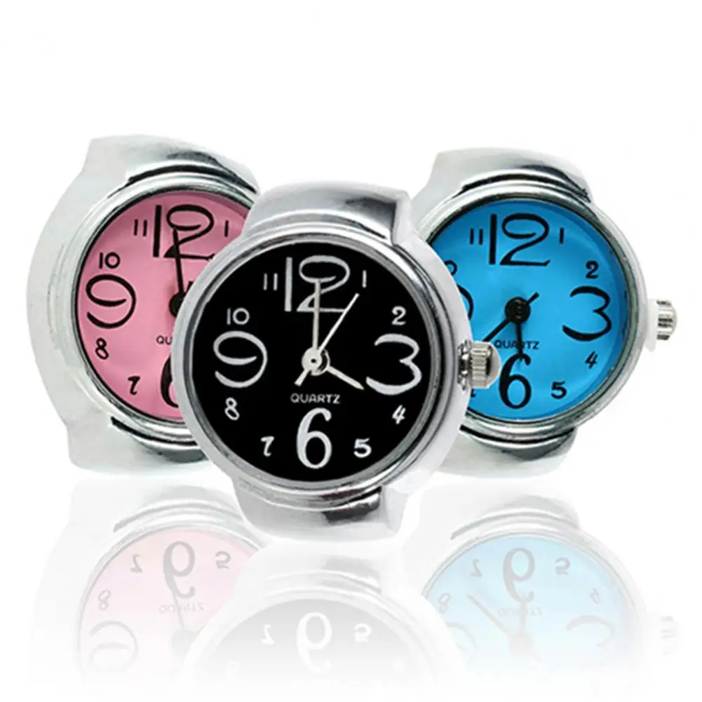 Women Ring Watch Girl Creative Fashion Clock Stainless Steel Round ...
