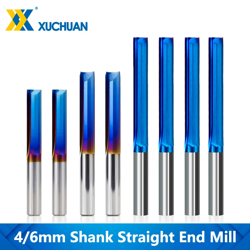 1pc 2 Flute Straight End Mill Carbide Router Bit For Wood, Pvc, Plastic ...