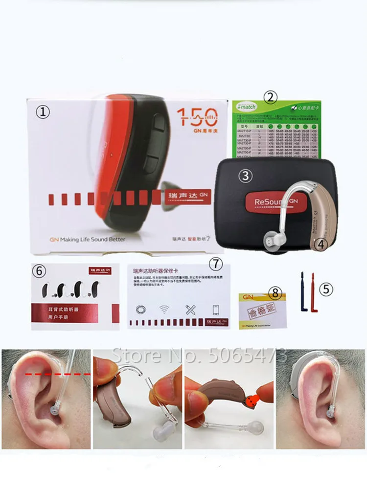 GN ReSound match High Power BTE Digital Hearing Aid Aids MA3T80-V Mini ...