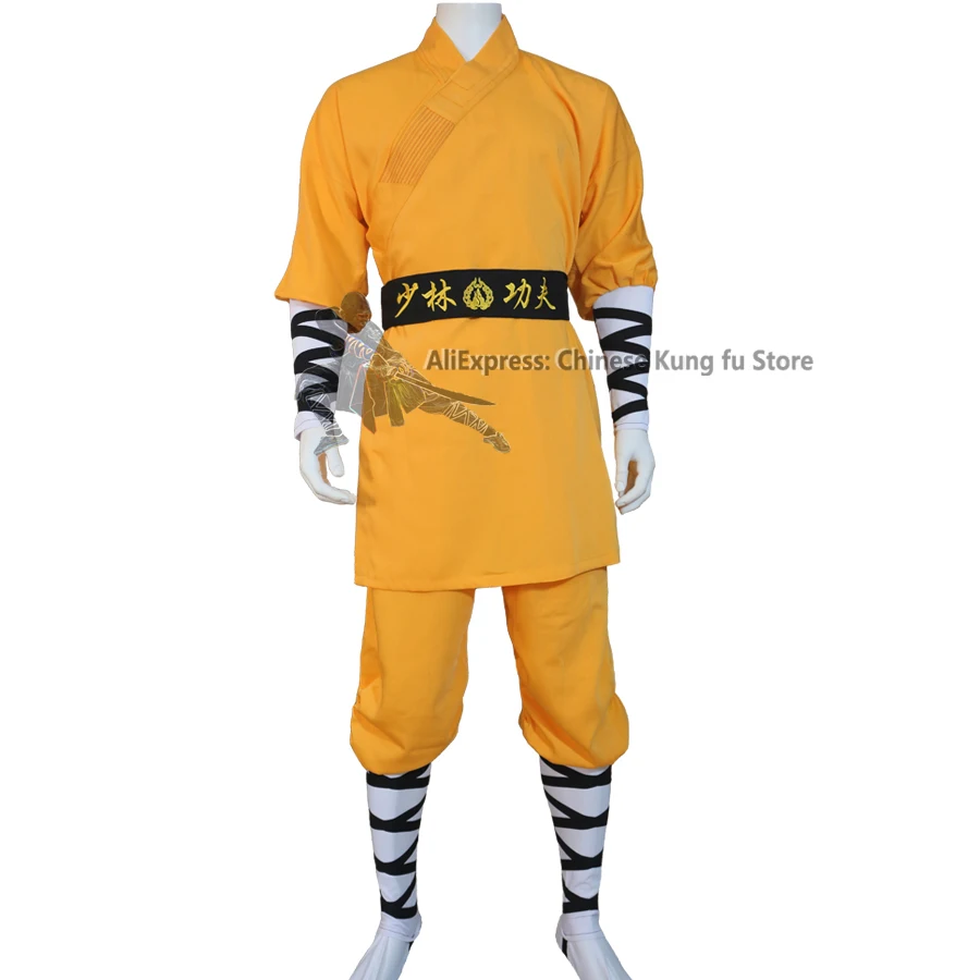 Yellow-Shaolin-Monk-Suit-Kung-fu-Tai-chi-Uniform-Martial-arts-Wushu ...