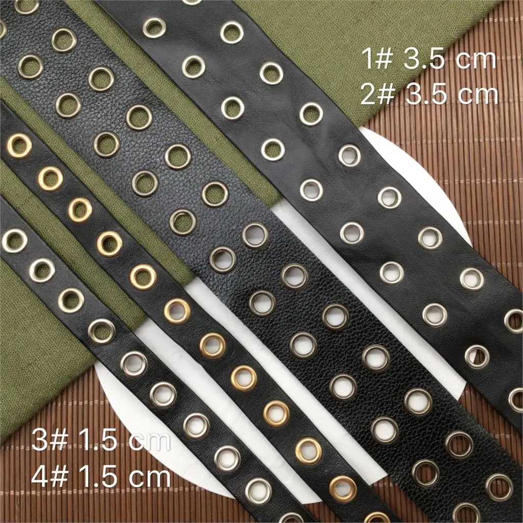 Width 15/35mm Pu Fabric With Garment Eyelets Grommet Tape Webbing Trim ...