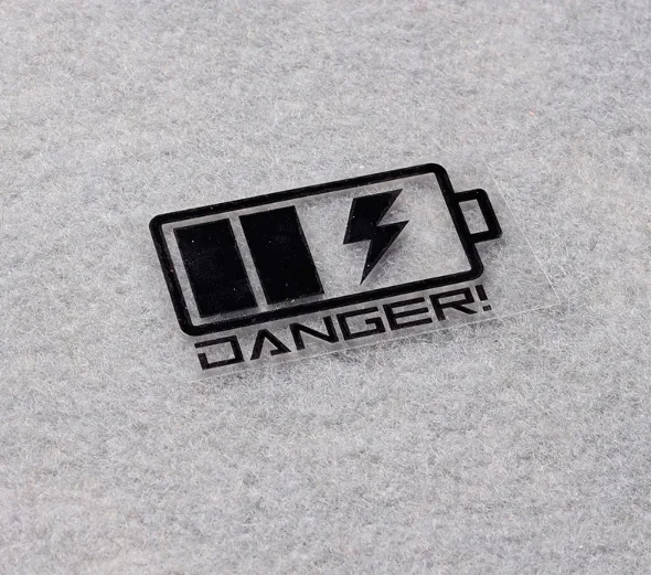 2x Car Styling Vinyl Warning Battery DANGER Auto Oil Tank Body Window ...