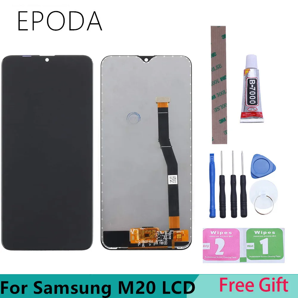 SUPER AMOLED 6.3'' LCD For SAMSUNG Galaxy M20 2019 SM M205 M205F LCD ...